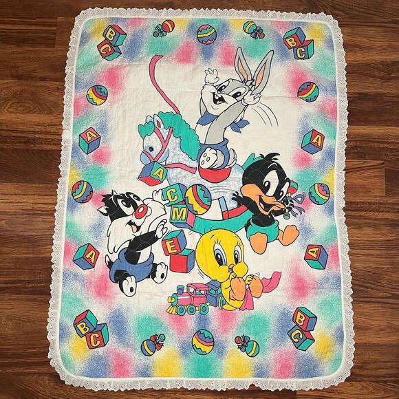 Warner Bros. | Bedding | Vintage 9s Looney Tunes Warner Bros Crib Baby ...